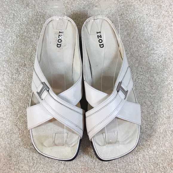 Izod | Shoes | Izod Off White Helen X Cross Slide Sandals 75 | Poshmark